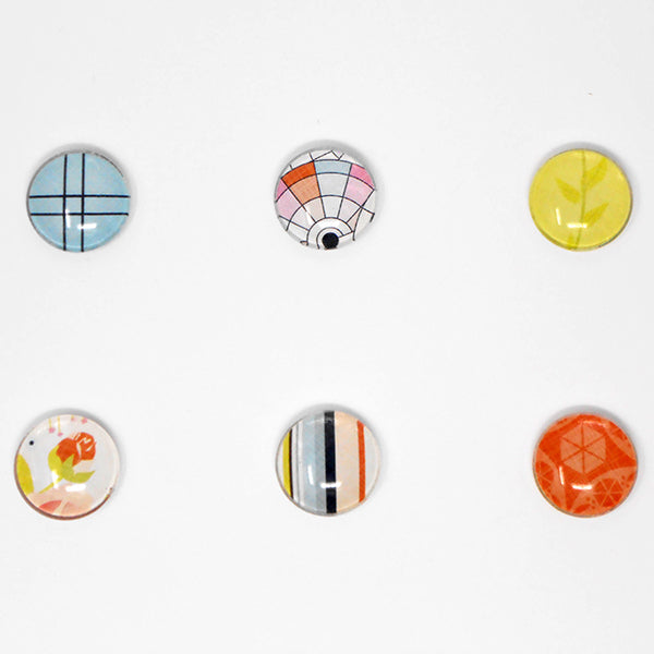 1" Round Glass Magnets | Set of 6 decorative refrigerator magnets – Sew ...