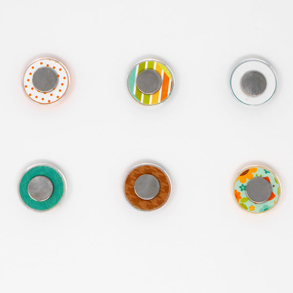 1" Round Glass Magnets | Set of 6 decorative refrigerator magnets – Sew ...