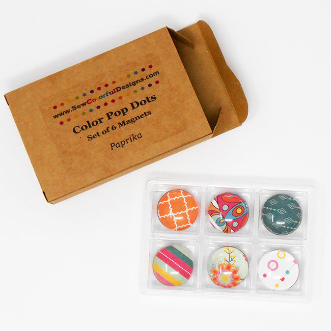 1" Round Glass Magnets | Set of 6 decorative refrigerator magnets – Sew ...