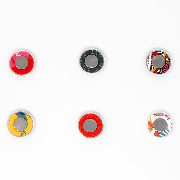 1" Round Glass Magnets | Set of 6 decorative refrigerator magnets – Sew ...