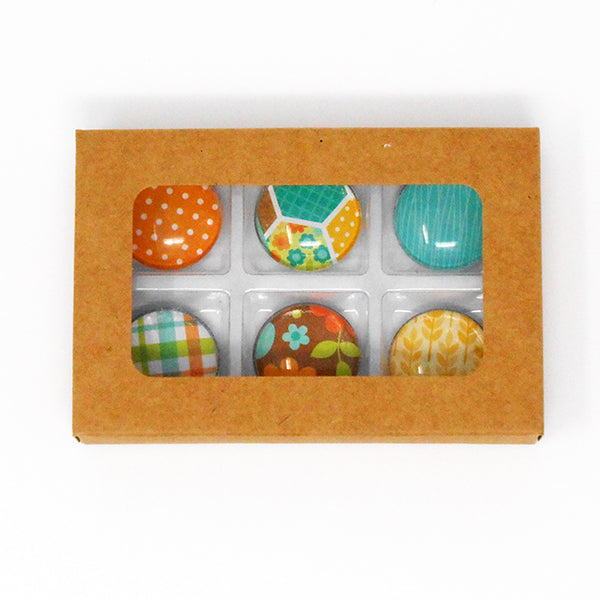 1" Round Glass Magnets | Set of 6 decorative refrigerator magnets – Sew ...