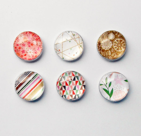 1" Round Glass Magnets | Set of 6 super strong decorative magnets – Sew ...