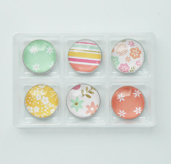 1" Round Glass Magnets | Set of 6 decorative refrigerator magnets – Sew ...