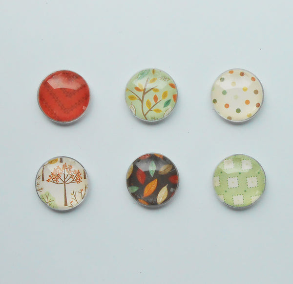 1" Round Glass Magnets | Set of 6 decorative refrigerator magnets – Sew ...