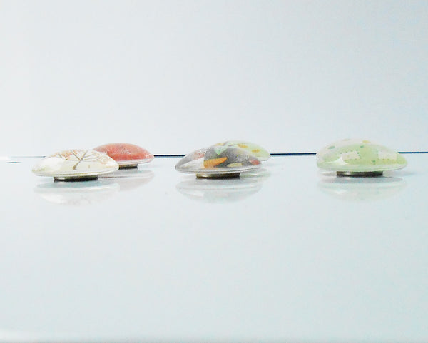 1" Round Glass Magnets | Set of 6 decorative refrigerator magnets – Sew ...