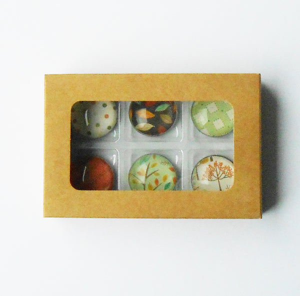1" Round Glass Magnets | Set of 6 decorative refrigerator magnets – Sew ...