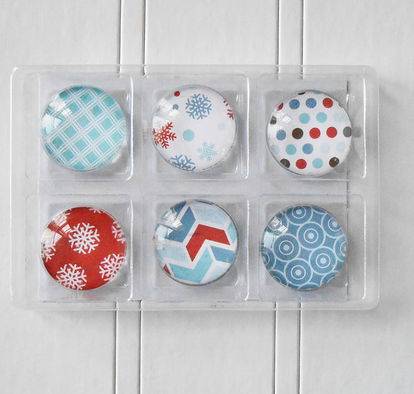 1" Round Glass Magnets | Set of 6 decorative refrigerator magnets – Sew ...