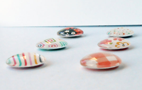1" Round Glass Magnets | Set of 6 decorative refrigerator magnets – Sew ...