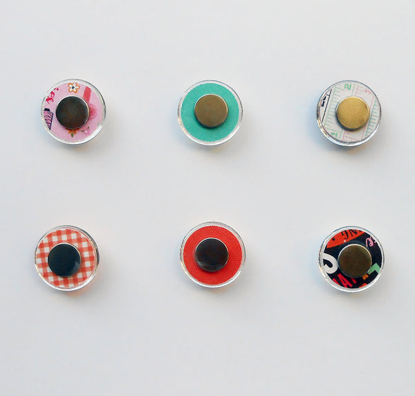 1" Round Glass Magnets | Set of 6 decorative refrigerator magnets – Sew ...