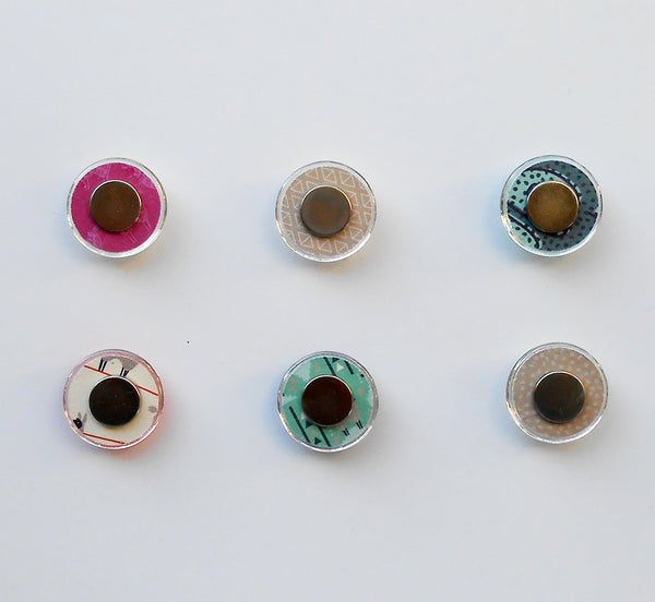 1" Round Glass Magnets | Set of 6 decorative refrigerator magnets – Sew ...