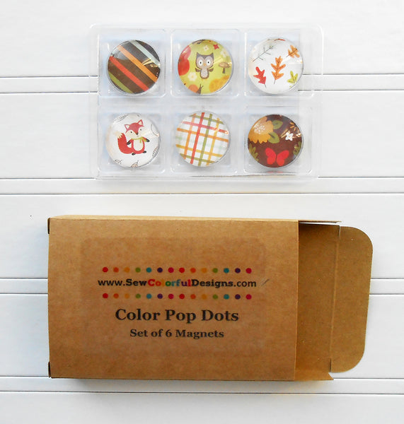 1" Round Glass Magnets | Set of 6 decorative refrigerator magnets – Sew ...