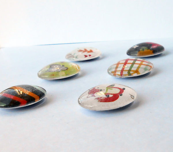 1" Round Glass Magnets | Set of 6 decorative refrigerator magnets – Sew ...