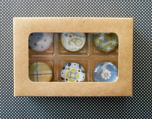 1" Round Glass Magnets | Set of 6 refrigerator magnets "Persnickety ...