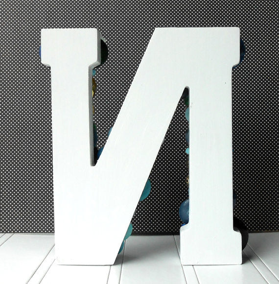 Handmade Artful Freestanding Designer Letter - BLUE – Sew Colorful Designs