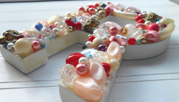 Handmade Artful Freestanding Designer Letter - Pink & Cream – Sew ...