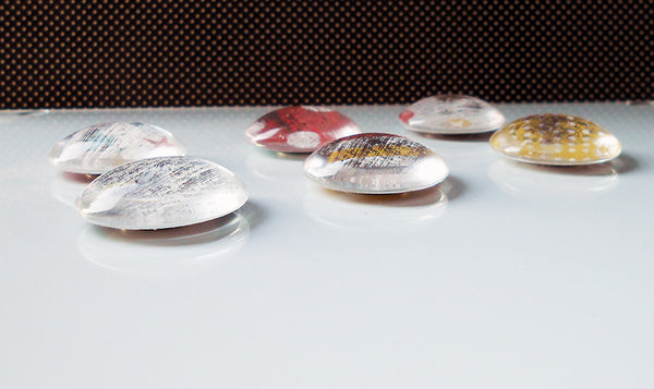 1" Round Glass Magnets | Set of 6 decorative refrigerator magnets – Sew ...